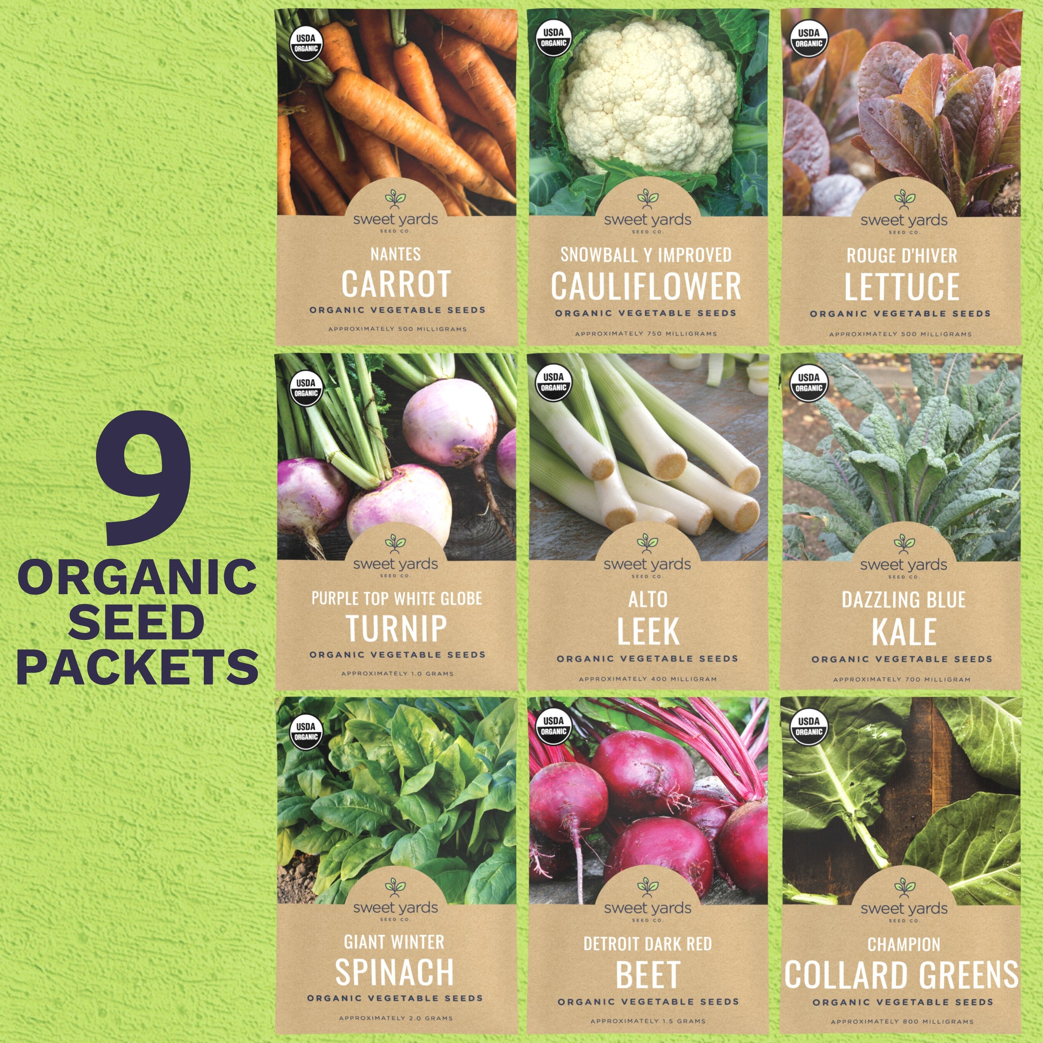 Organic Cold Hardy Winter and Fall Vegetable Variety Pack – Sweet Yards