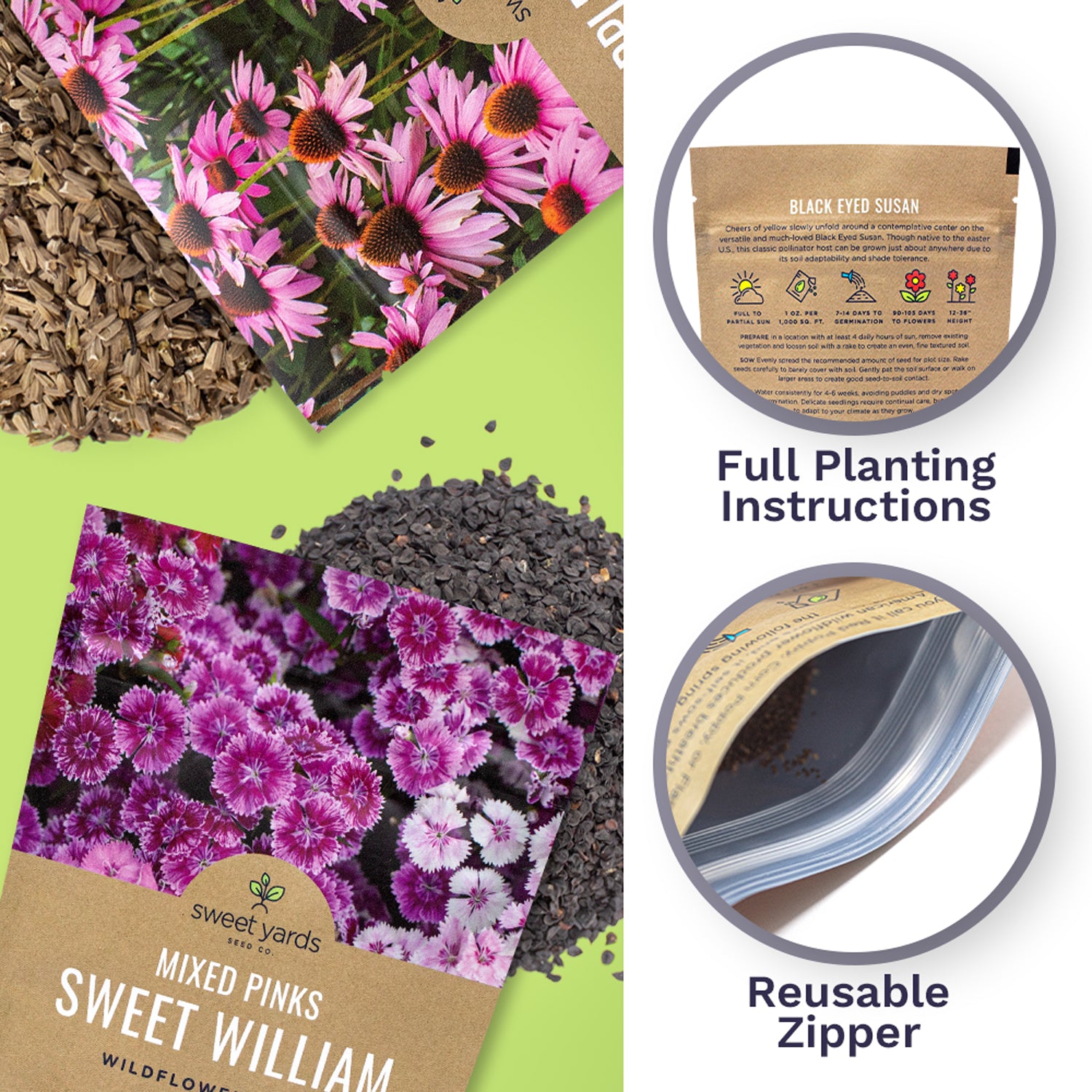 Bulk Perennial Wildflower Seeds Variety Pack - 3 Packets – Sweet Yards